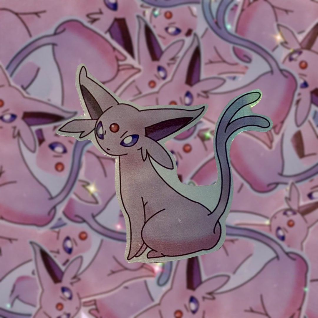 Espeon Pokémon Holographic Sticker - Etsy