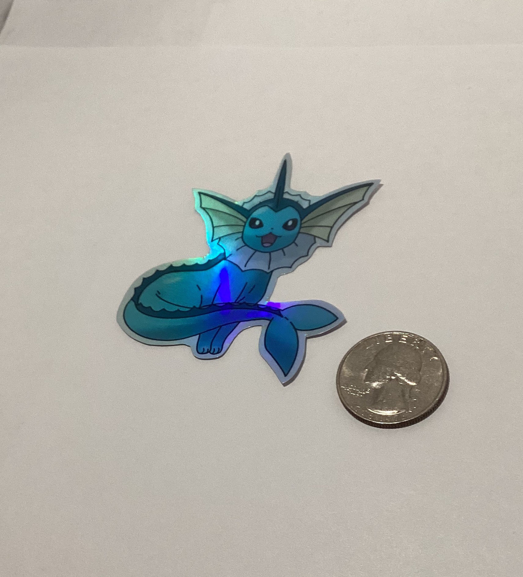 Vaporeon Pokémon Holographic Sticker Etsy