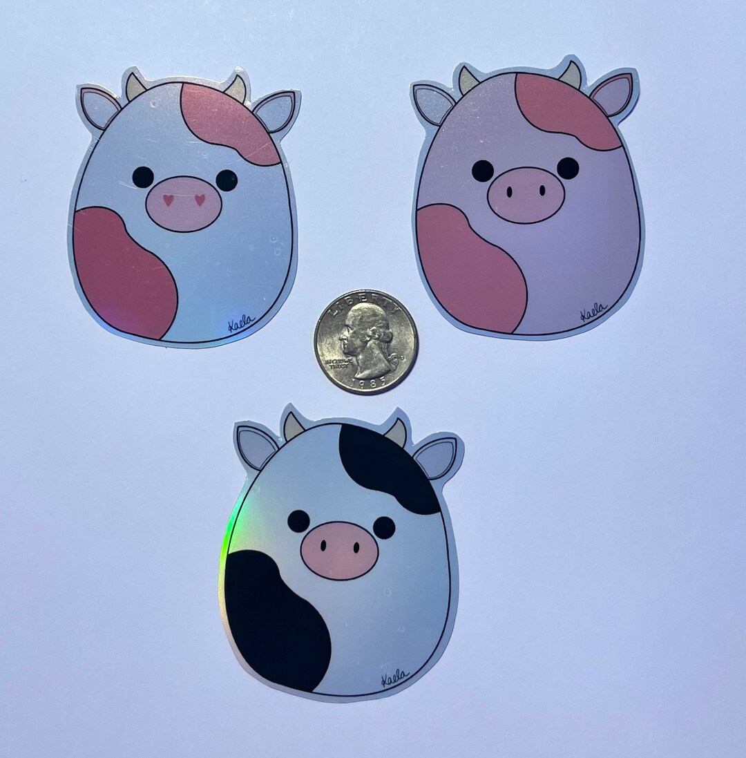 Cow Squishmallow Holographic Stickers - Etsy