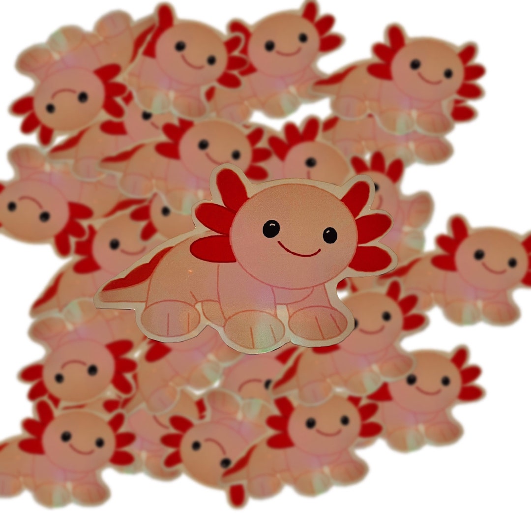 Holographic Axolotl Sticker - Etsy