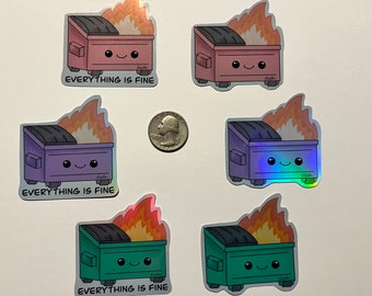 Dumpster Fire Sticker - Etsy