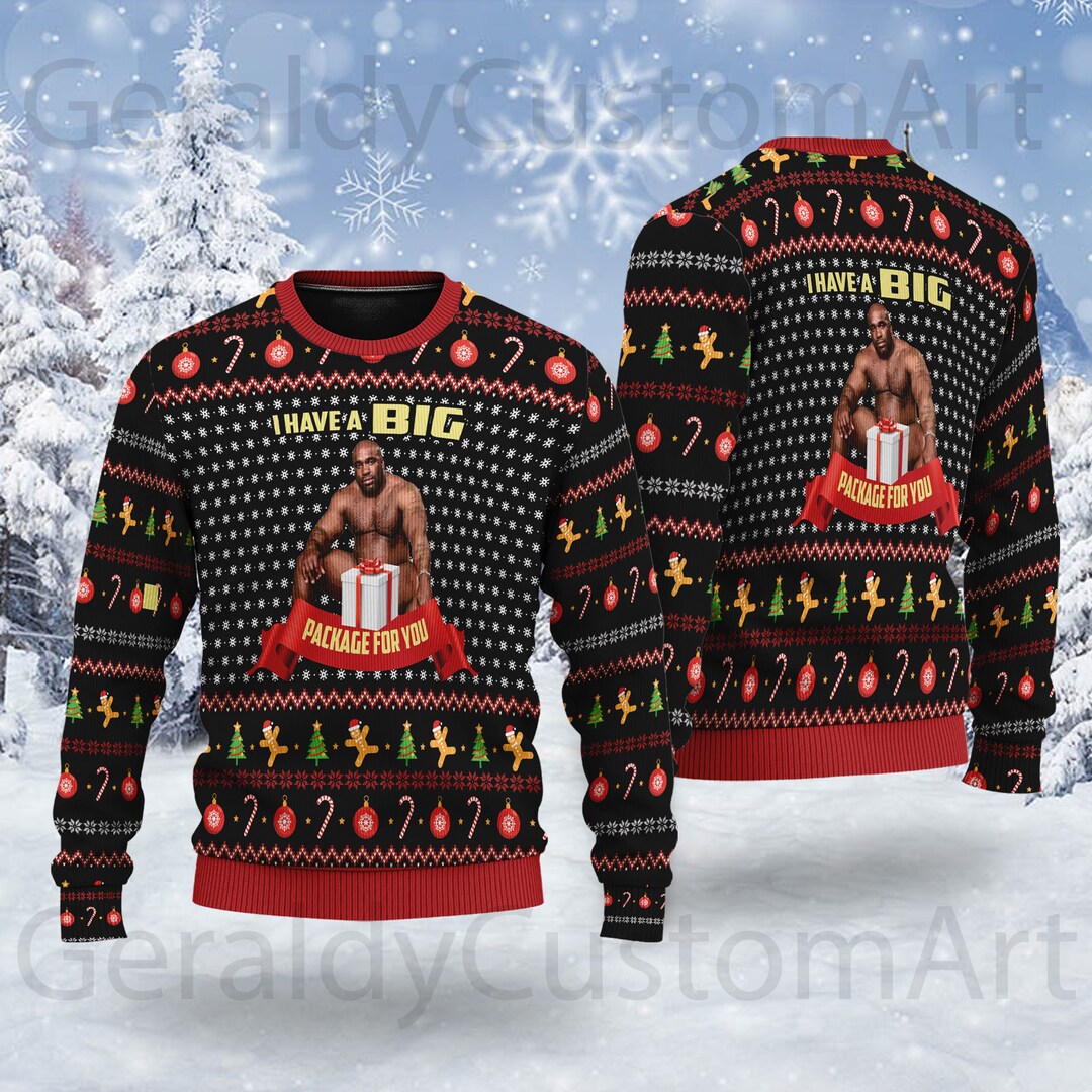 Barry Sitting on A Bed Big Package Ugly Christmas Sweater I - Etsy