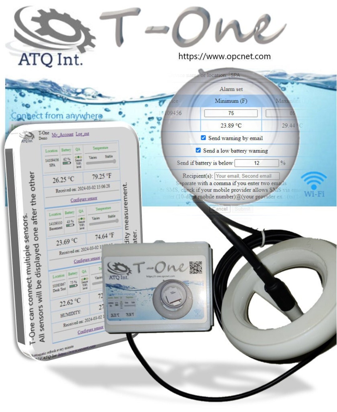 T-one - Smart Wi-fi Thermometer for Swimming Pools, Hot Tub, Aquariums ...