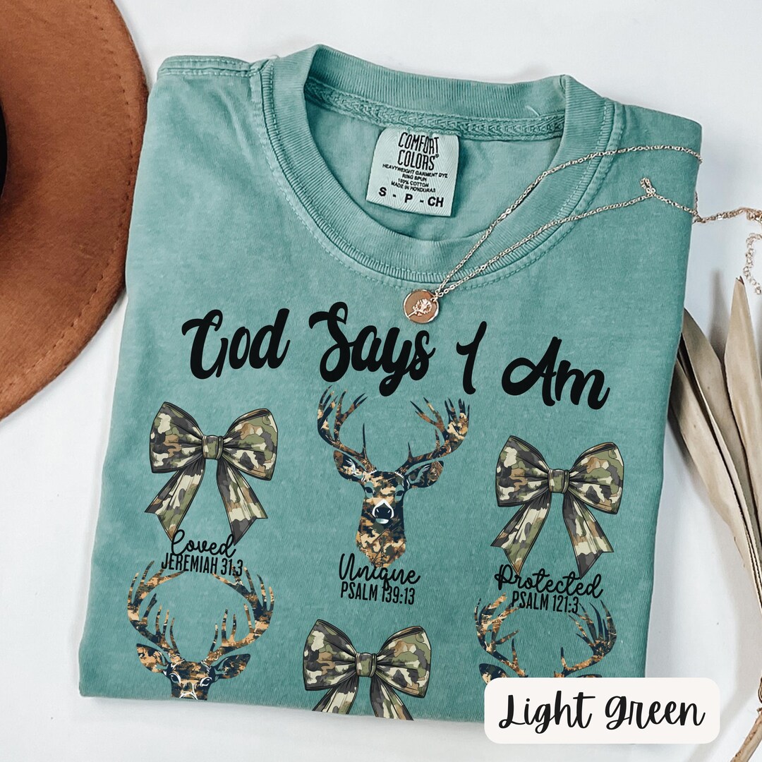 Christian Hunting Shirt With Camo Deer and Bow,bible Verse Comfort ...