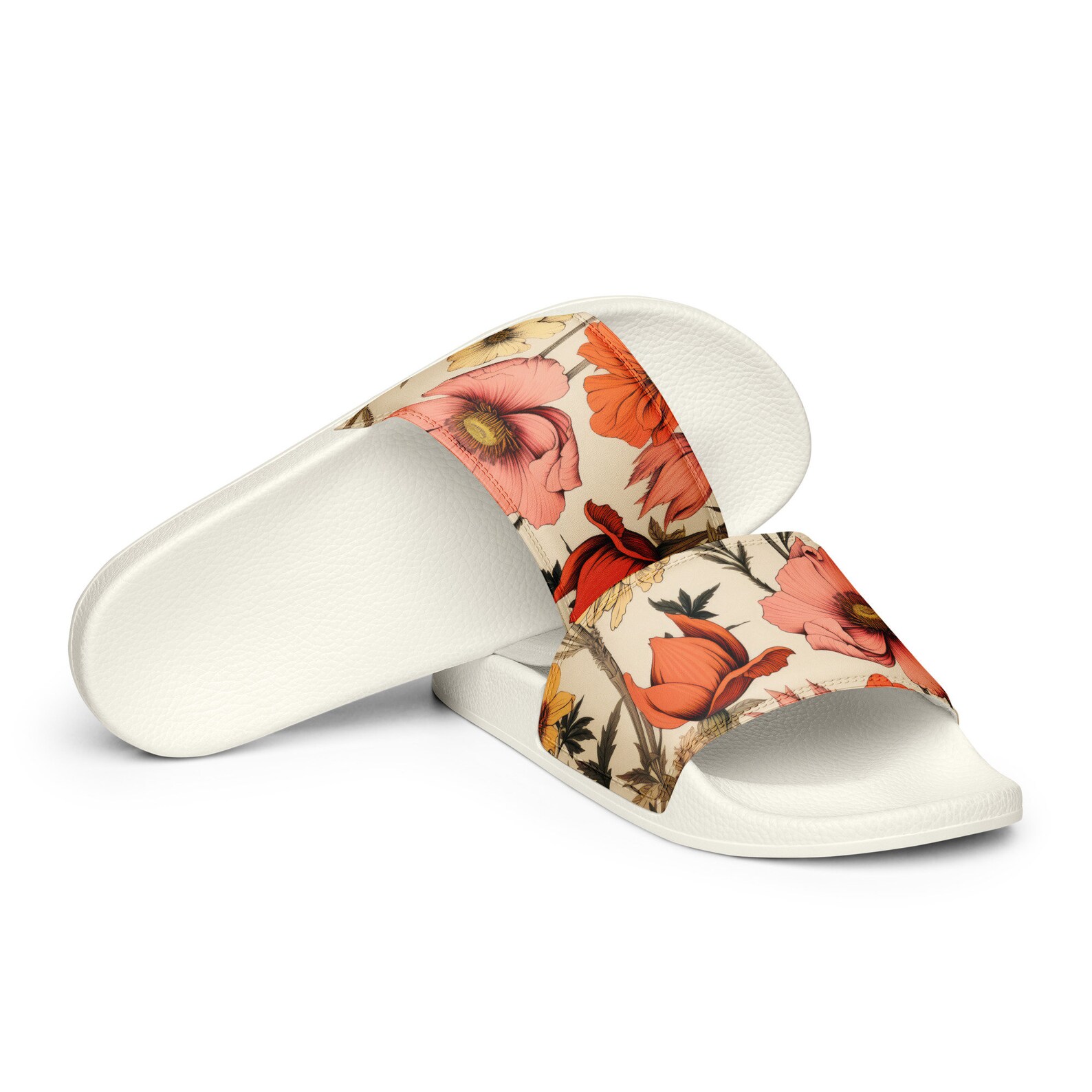 Women's Flower Slides, Vintage Flower Slides, Flower Sandals for Women ...