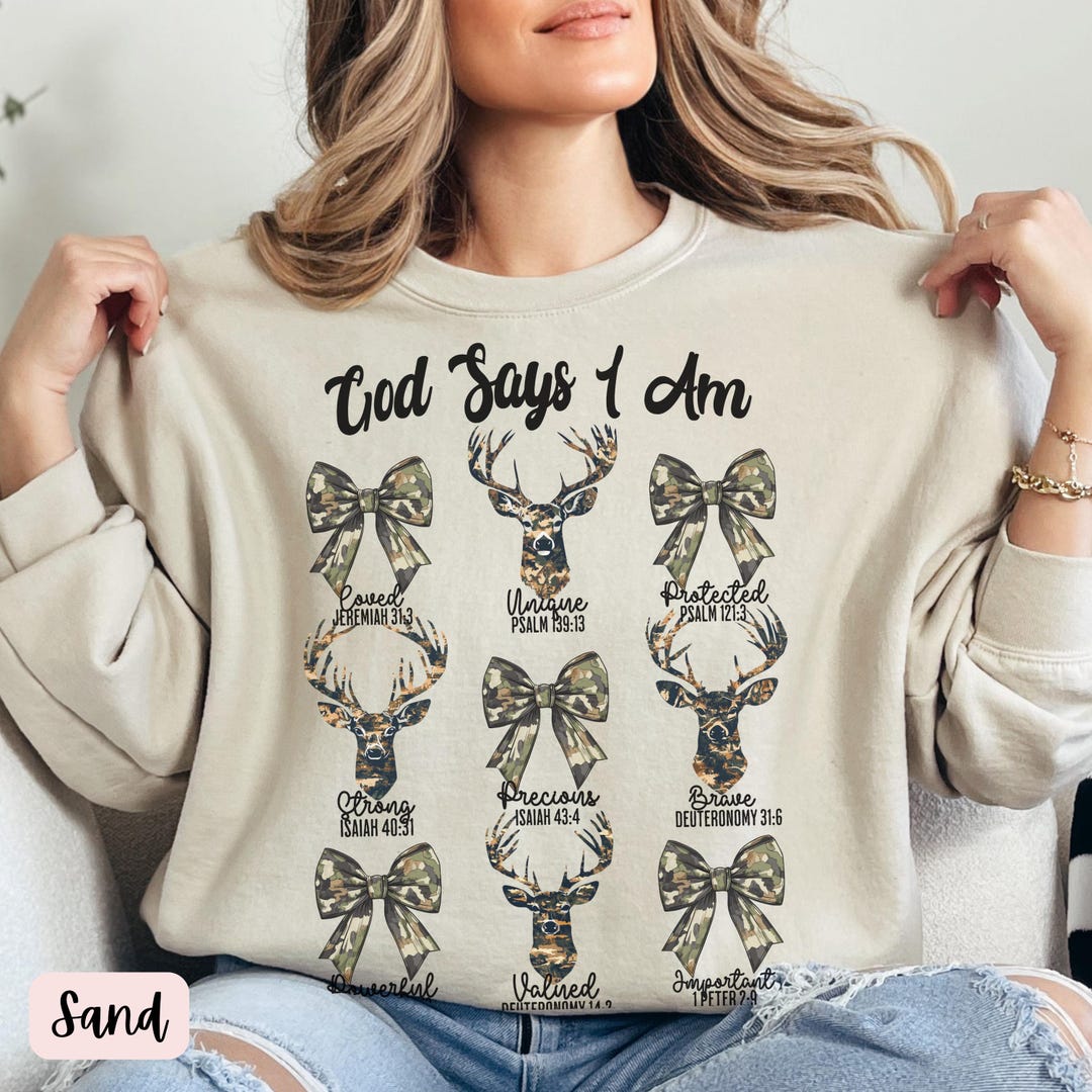 Christian Hunting Hoodie With Camo Deer and Bow,bible Verse Sweatshirt ...