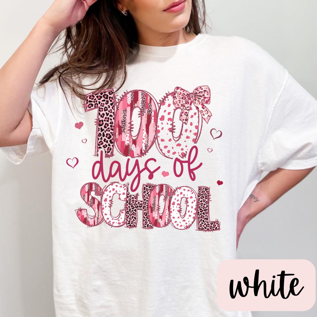 100 Days of School Shirt, 100th Day of School,100 Days of Hearts Shirt ...