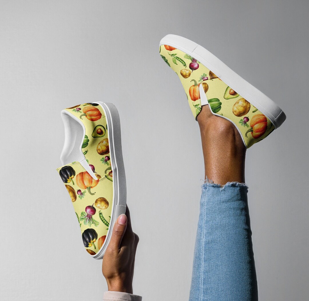 Cute Vegetable Women’s Slip-on Canvas Shoes,plant Lover Gift,vegetarian ...
