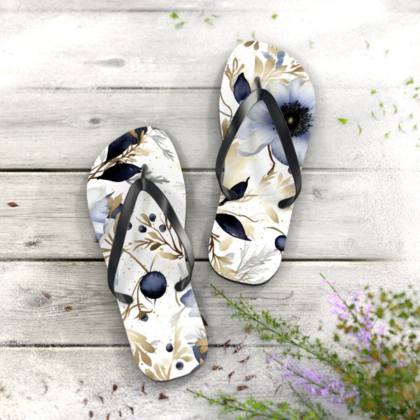 Flower Flip Flops - Etsy