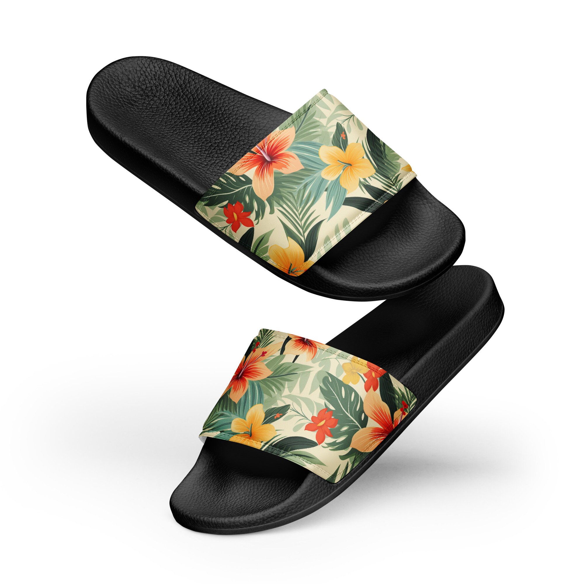 Women's Flower Slides, Vintage Flower Slides, Flower Sandals for Women ...