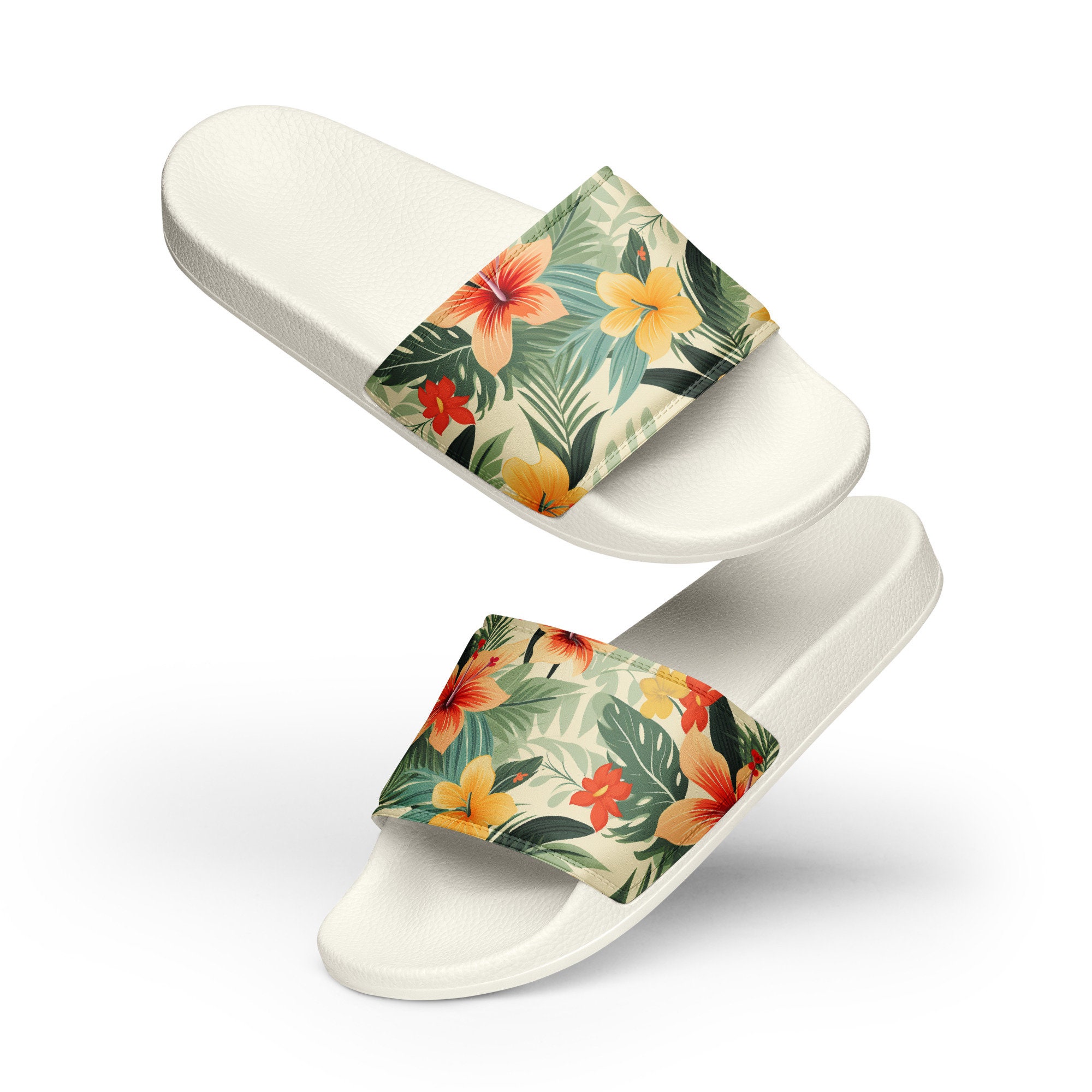 Women's Flower Slides, Vintage Flower Slides, Flower Sandals for Women ...