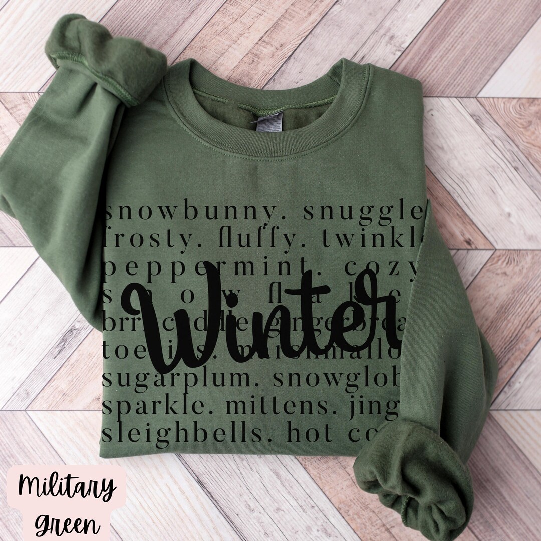 Winter Words Sweatshirt,cozy Season Sweatshirt, Comfy and Cozy ...