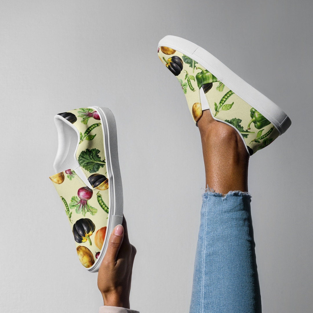 Cute Vegetable Women’s Slip-on Canvas Shoes,plant Lover Gift,vegetarian ...