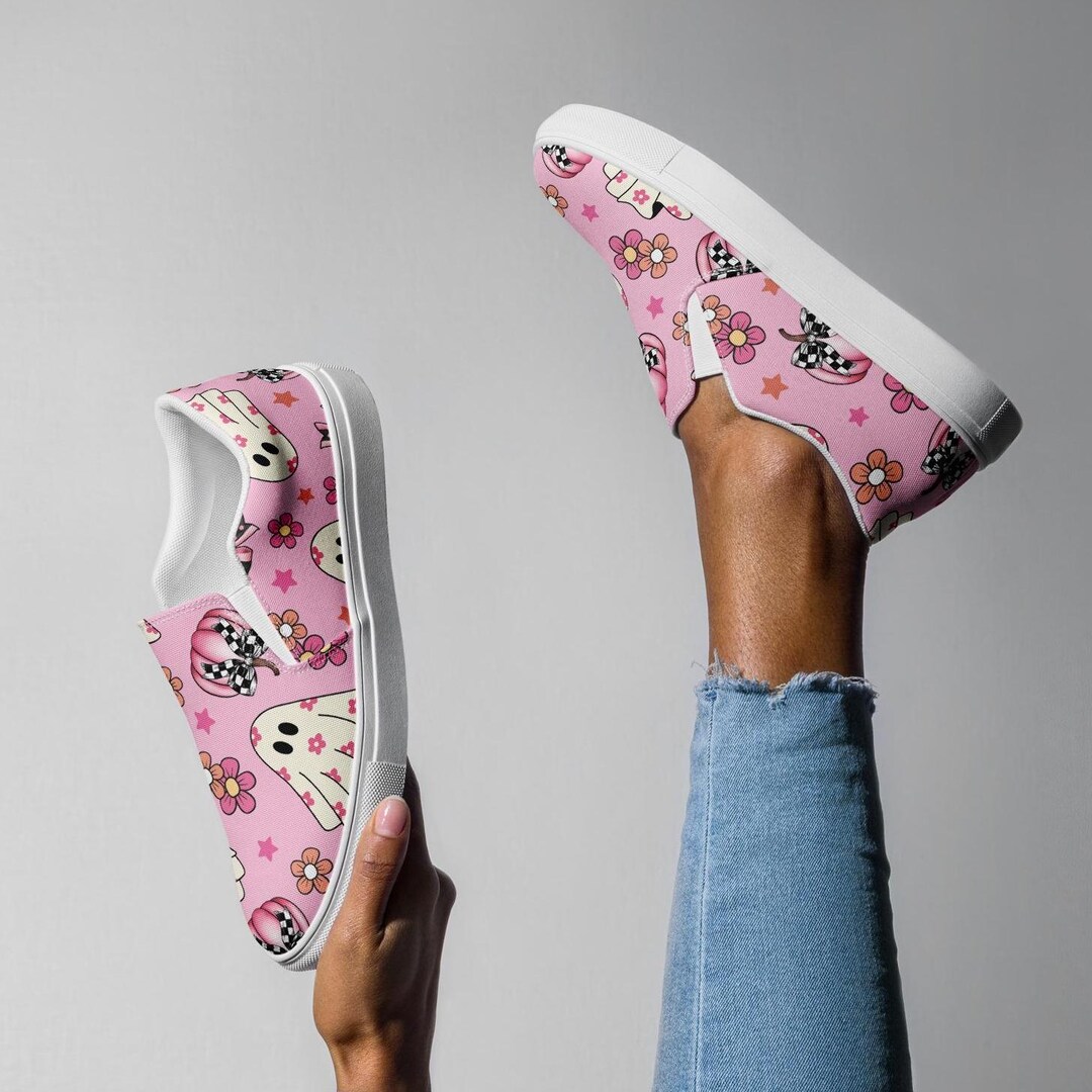 Pretty Bow and Cute Sheet Ghosts Halloween Shoes for Women,pink Bows ...