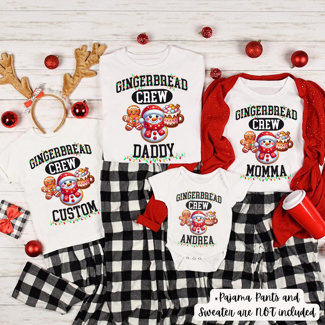 Family Group Gingerbread Crew Christmas Shirt,matching Christmas ...