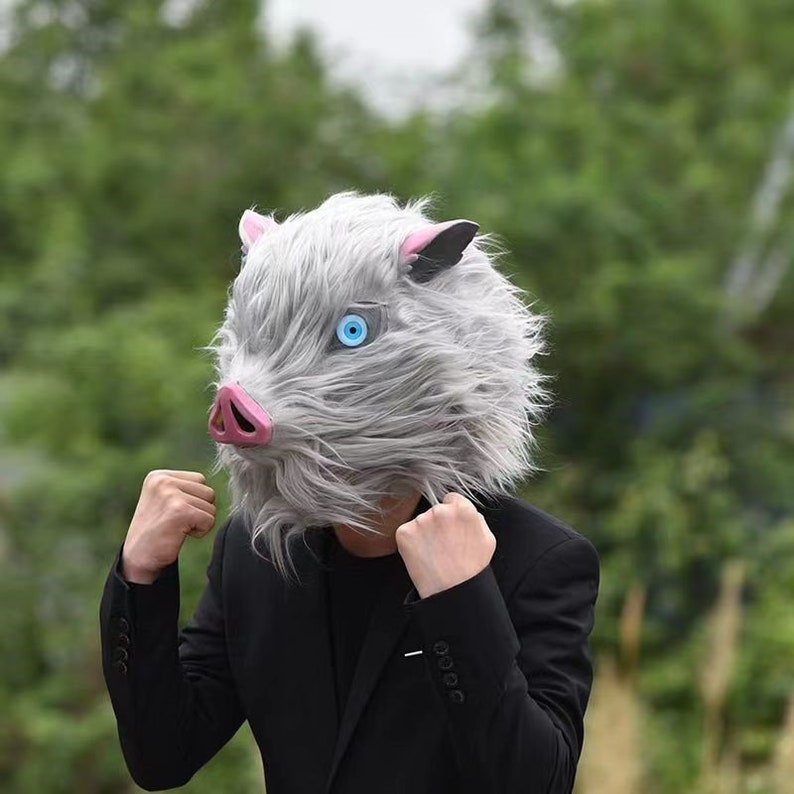 Handmade Masks Boar Mask Hand Cut Rubber Halloween Mask Inosuke Mask - Etsy