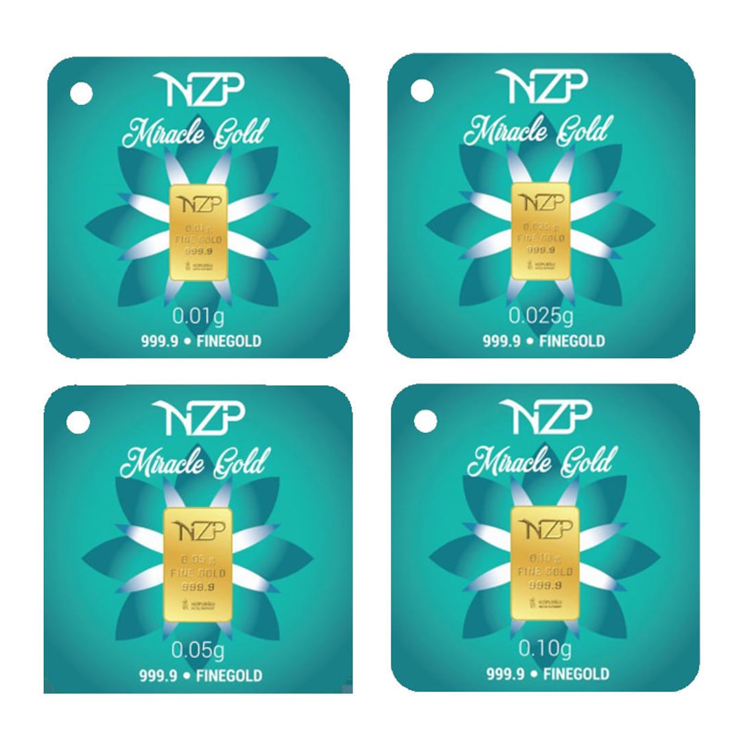 Nzp Gold Miracle Gold Mini Gold Bar Top - Gift Fineness 999.9 Gold Bar 0.01g.- 0.025g.-0.05g.-0 ...