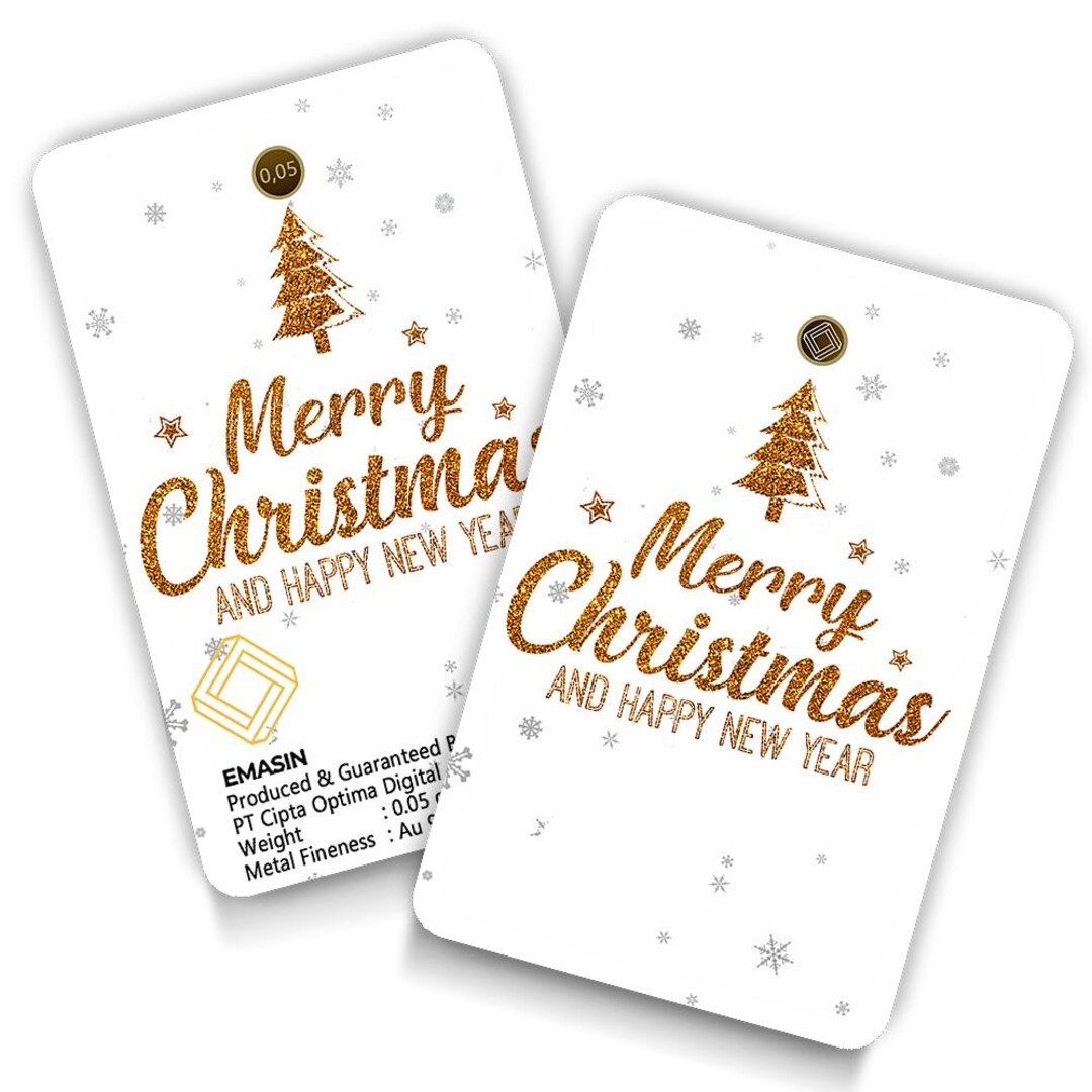 Emasin Round Gold Bar as Merry Christmas Gift Bar 0.01 Grams 0.025 ...
