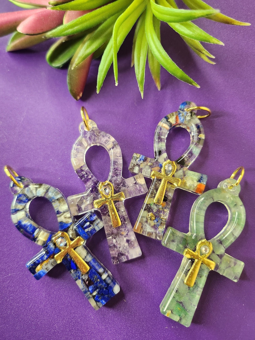 Crystal Ankh Cross Pendant Necklace - Etsy