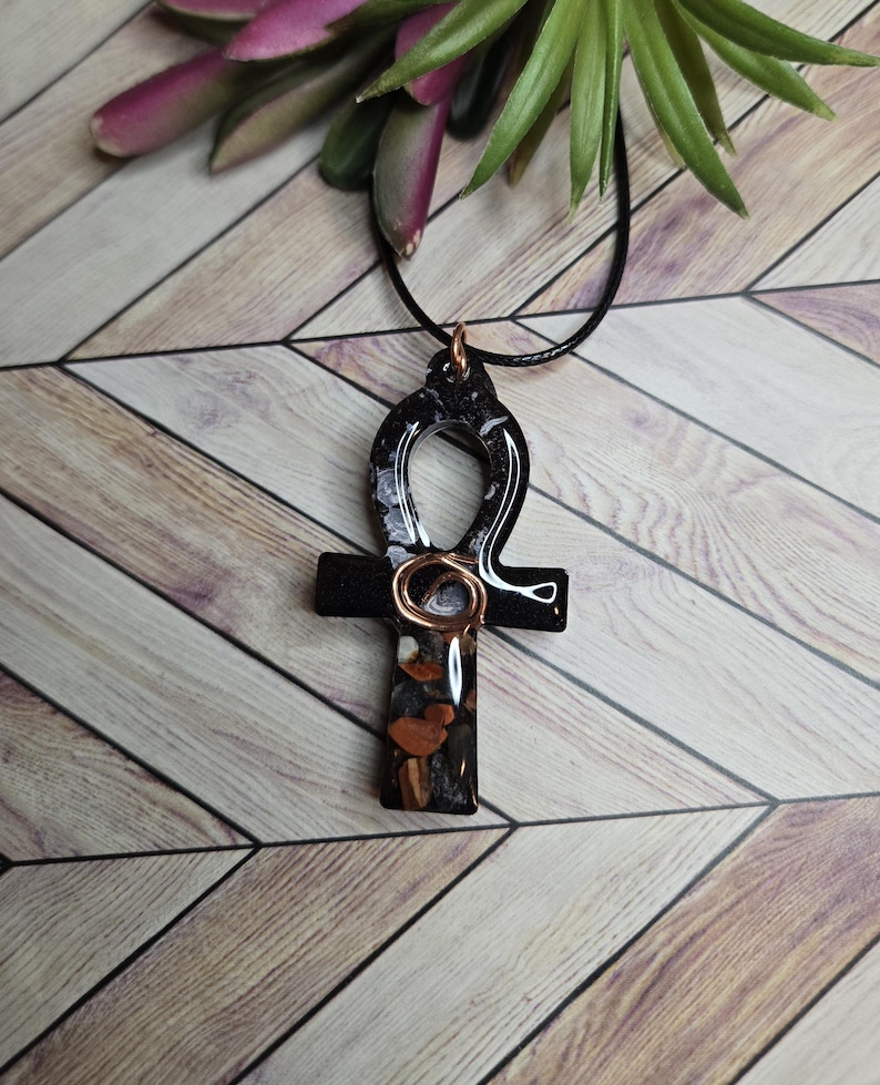 Abstract Crystal Ankh Pendant Necklace - Etsy UK