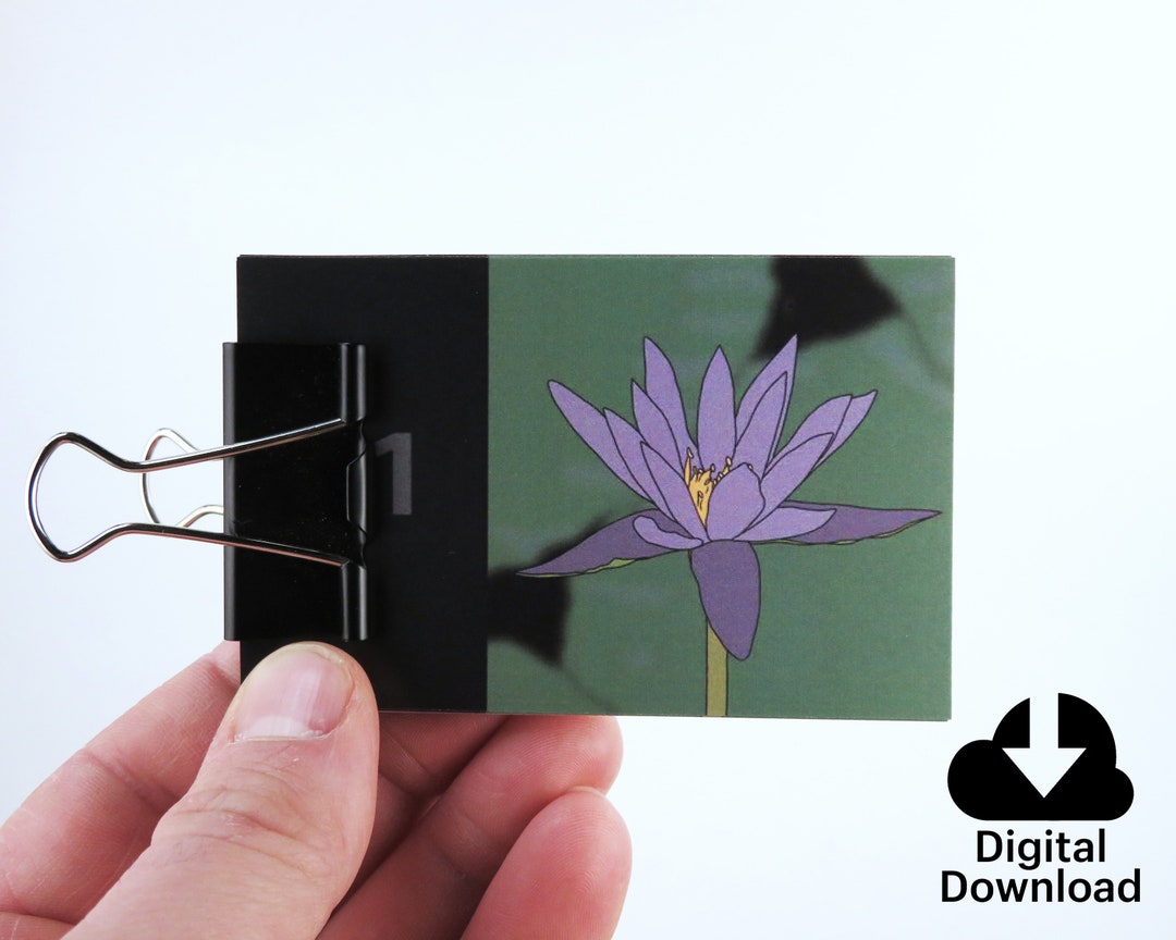 FLOWER Flipbook DIY Flip Book Animation Printable Party - Etsy