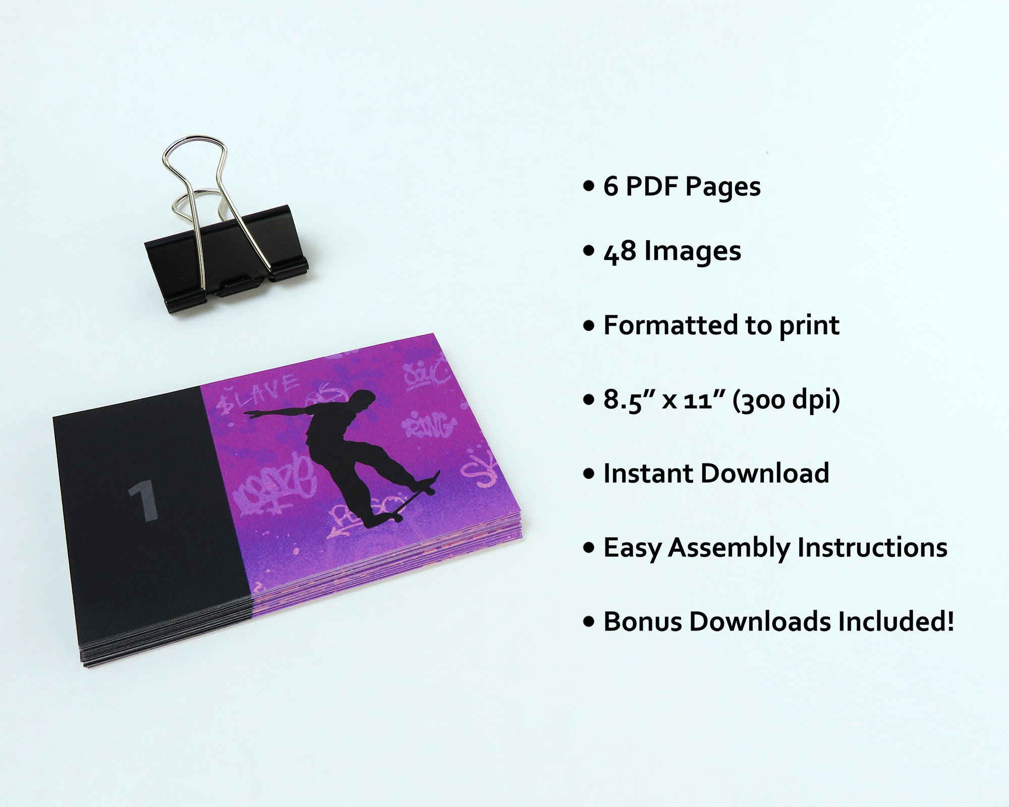 SKATEBOARD Flipbook DIY Flip Book Animation (Download Now) - Etsy