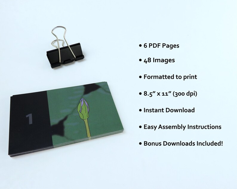 FLOWER Flipbook DIY Flip Book Animation Printable Party - Etsy