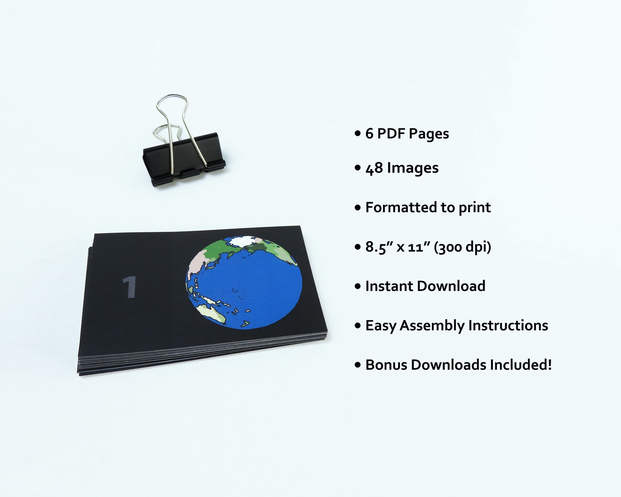 EARTH Flipbook, DIY Flip Book, Animation, Printable Party Favors ...