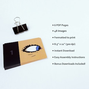 EYEBALL Flipbook, DIY Flip Book, Animation, Printable Party Favors ...