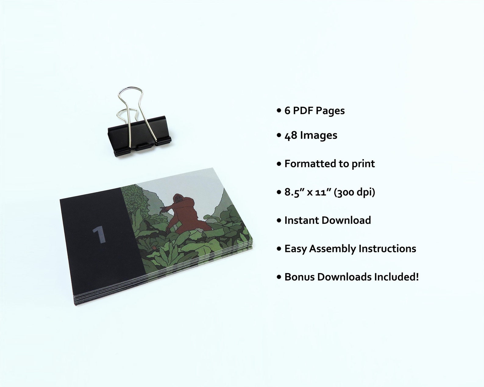 GORILLA Flipbook, DIY Flip Book, Animation, Printable Party Favors ...