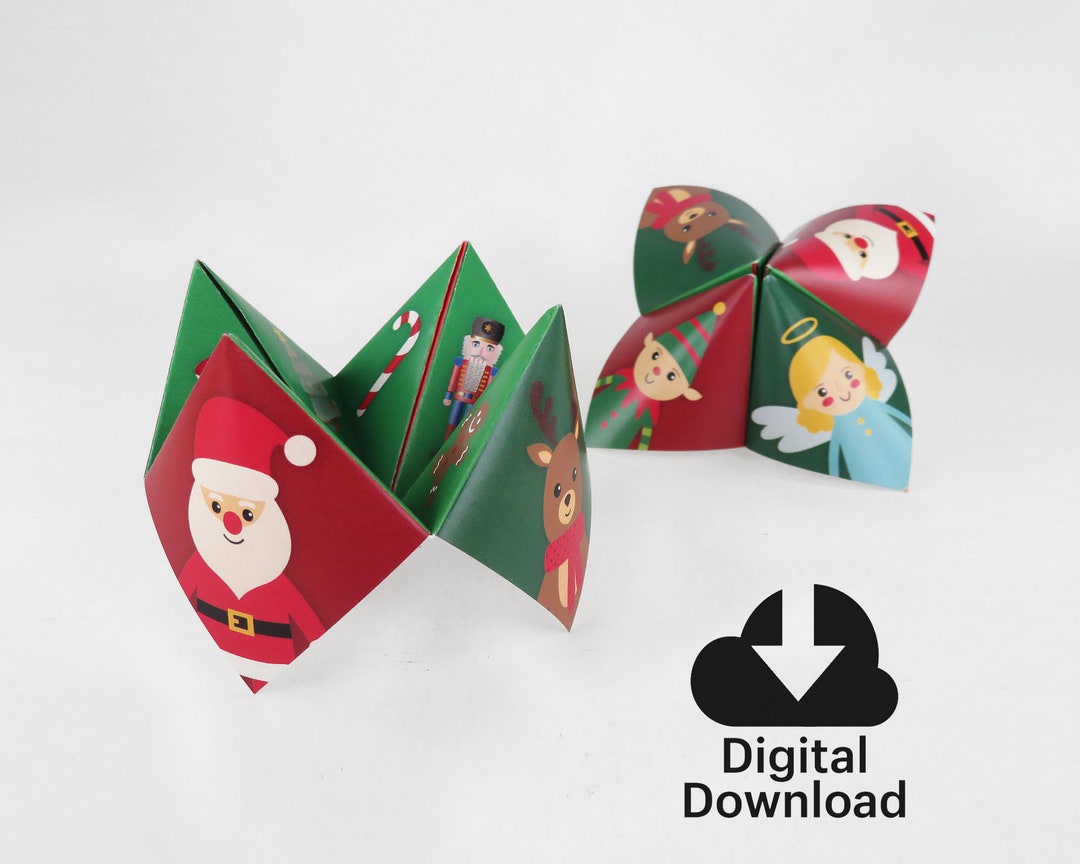 CHRISTMAS ORIGAMI, Cootie Catcher, Paper Fortune Teller, Origami Art ...