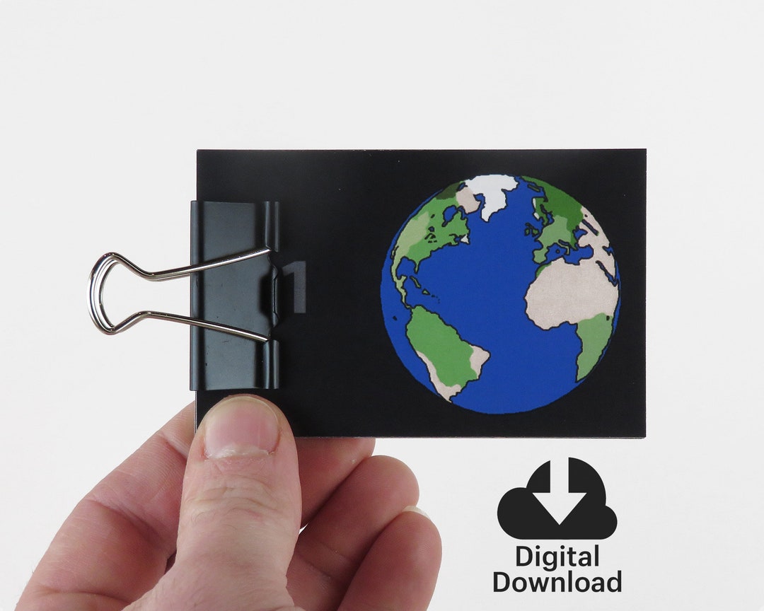 EARTH Flipbook, DIY Flip Book, Animation, Printable Party Favors ...