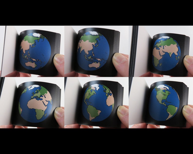 EARTH Flipbook DIY Flip Book Animation Printable Party - Etsy