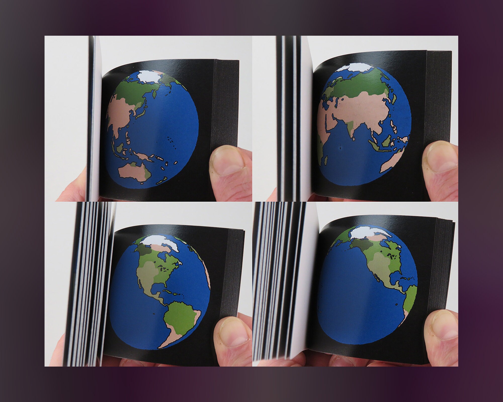 FLIPBOOK "earth", Spinning Globe, Map of the World, Cartoon Animated ...
