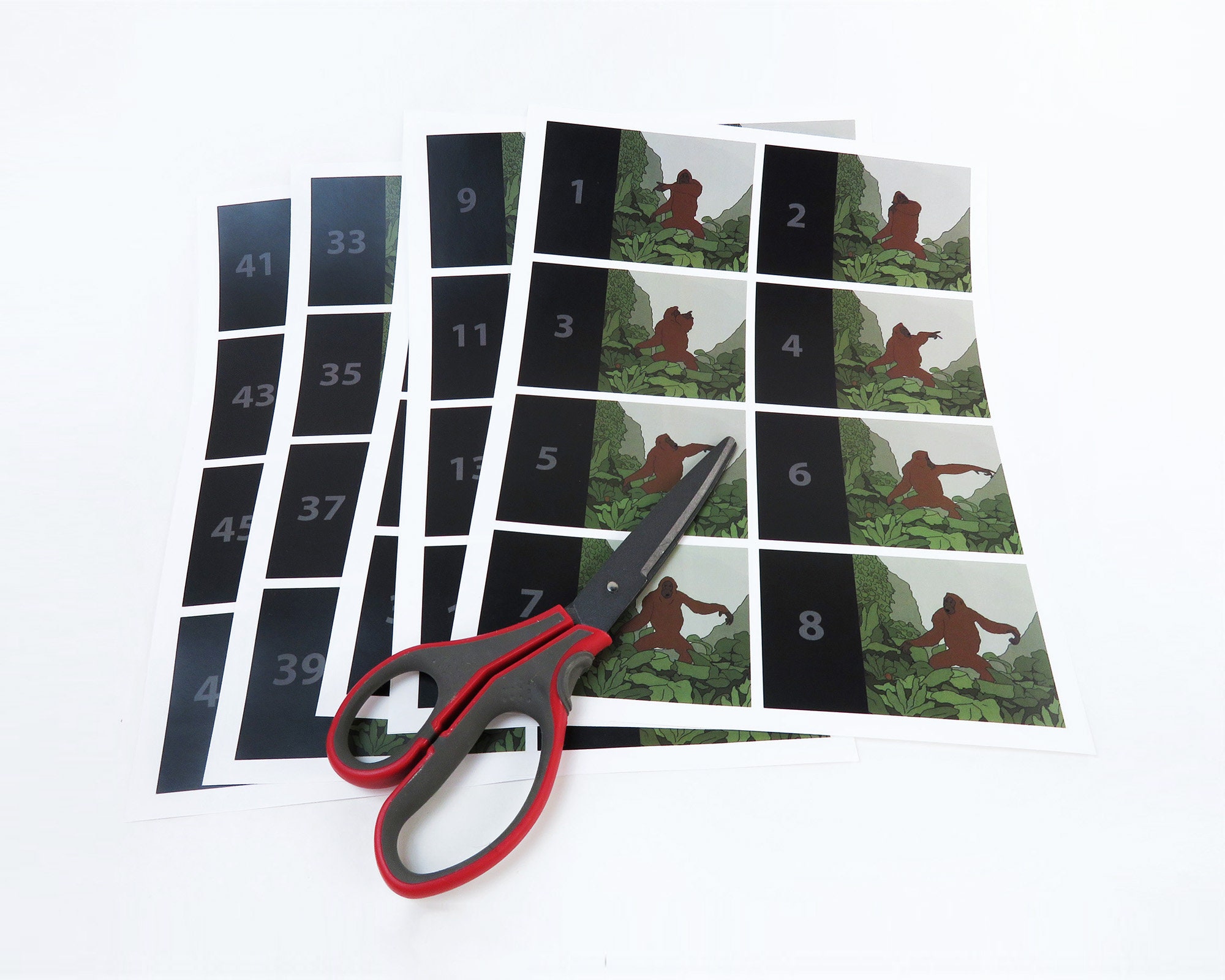 GORILLA Flipbook, DIY Flip Book, Animation, Printable Party Favors ...