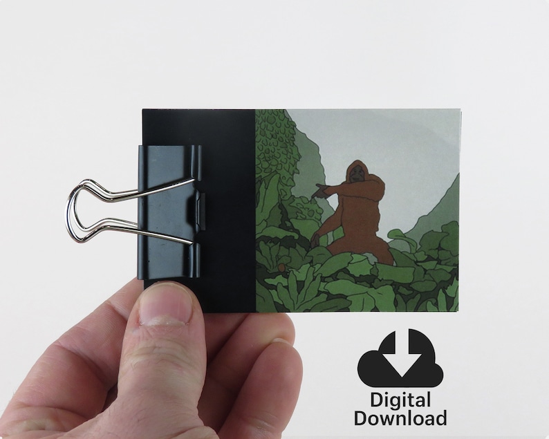 GORILLA Flipbook, DIY Flip Book, Animation, Printable Party Favors ...