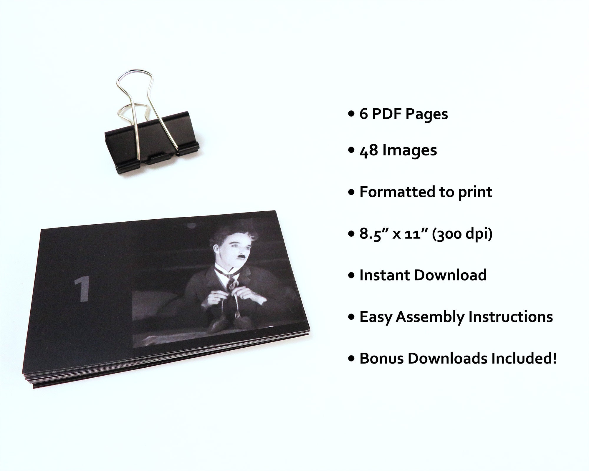 CHAPLIN Flipbook DIY Flip Book Animation Printable Party - Etsy