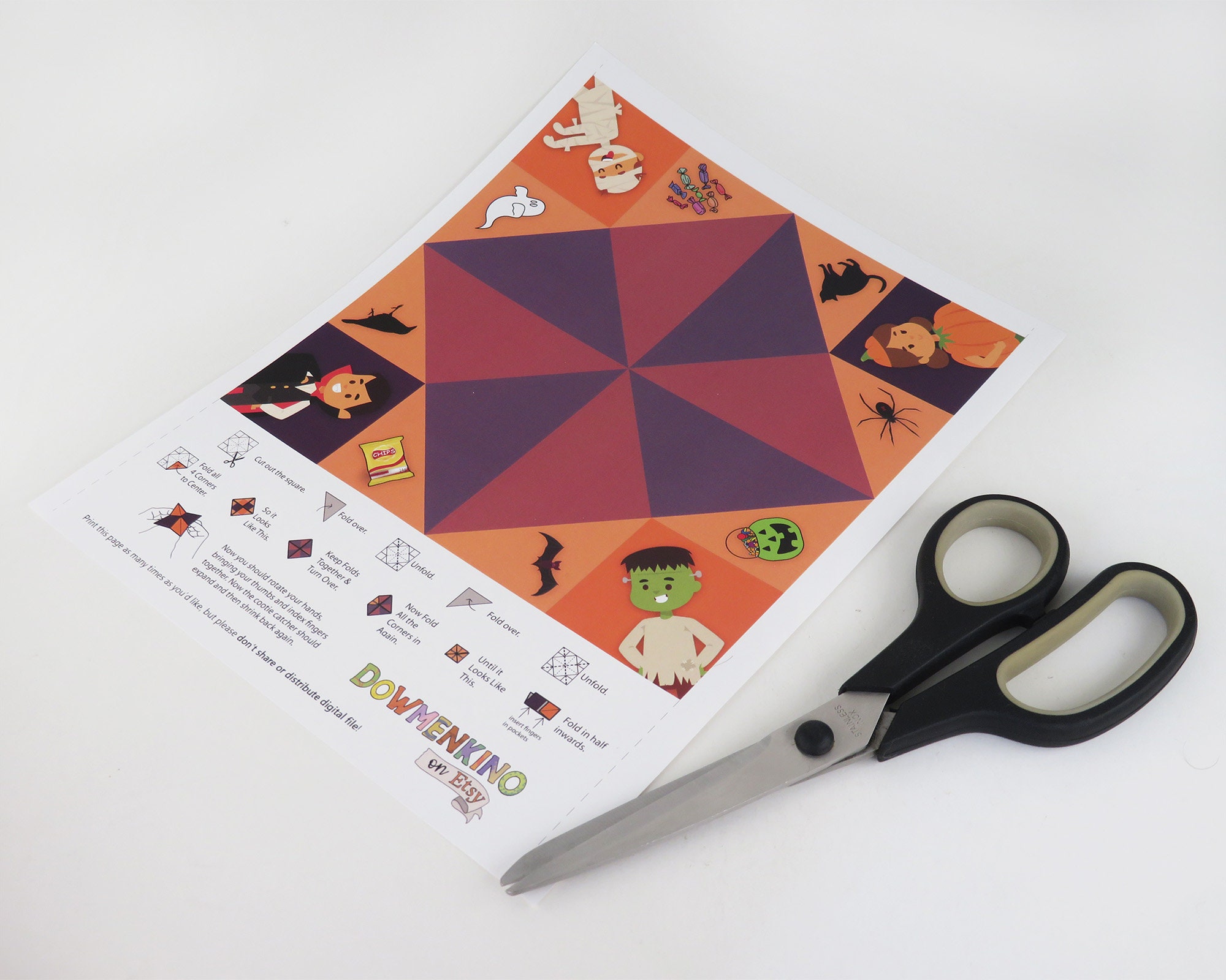HALLOWEEN ORIGAMI Cootie Catcher Paper Fortune Teller - Etsy