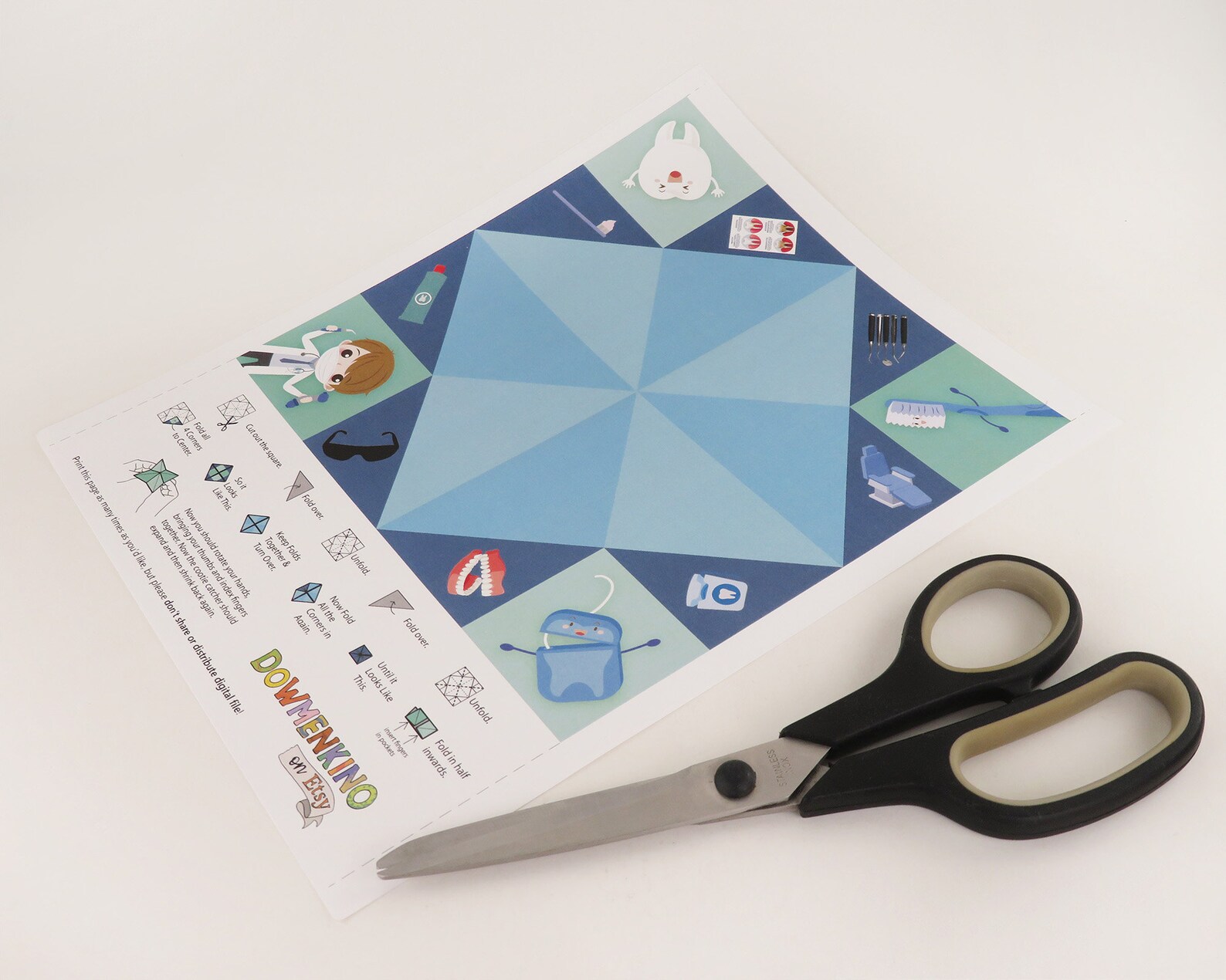 DENTIST ORIGAMI Cootie Catcher Paper Fortune Teller Origami - Etsy