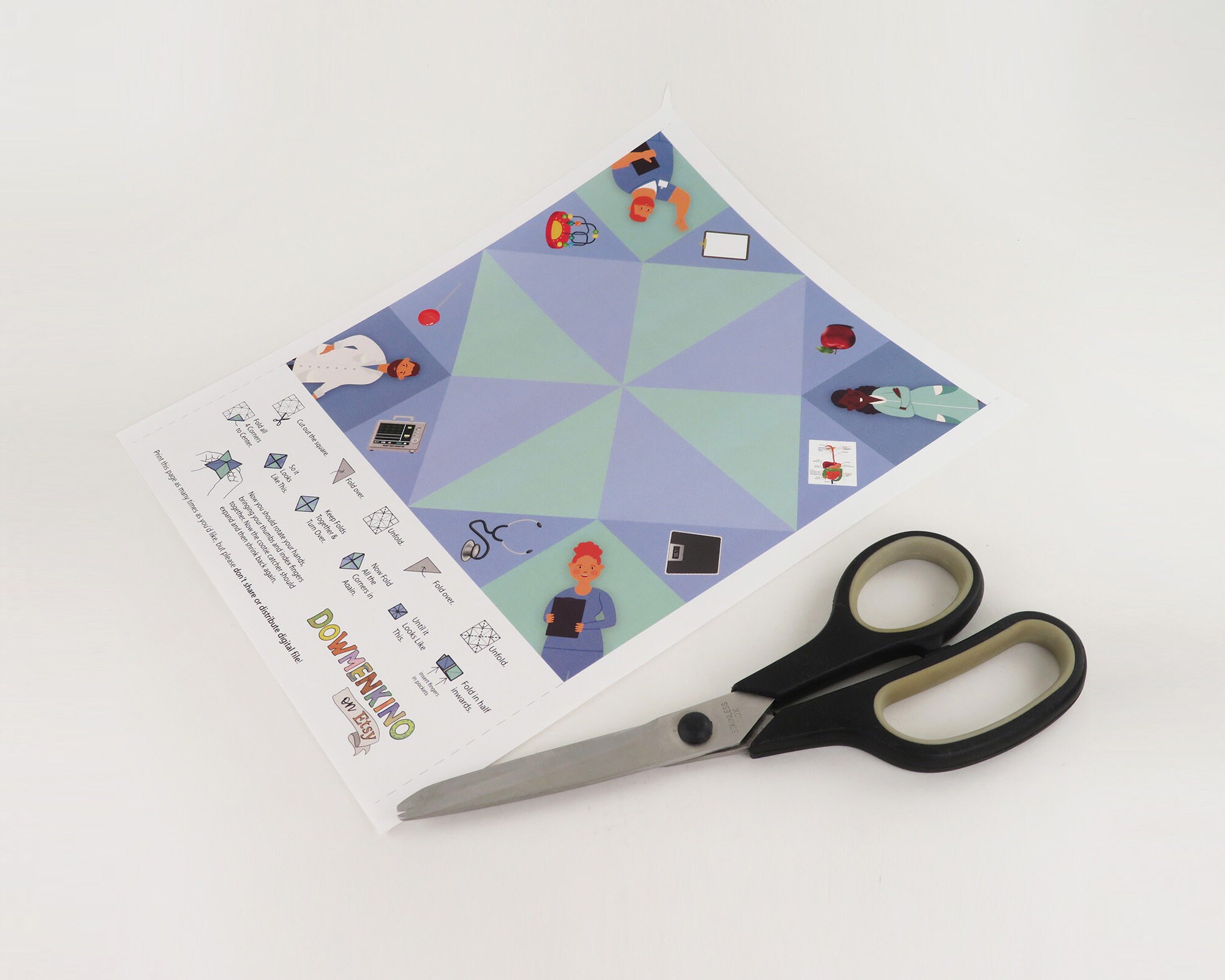 DOCTOR ORIGAMI, Cootie Catcher, Paper Fortune Teller, Printable Kid ...