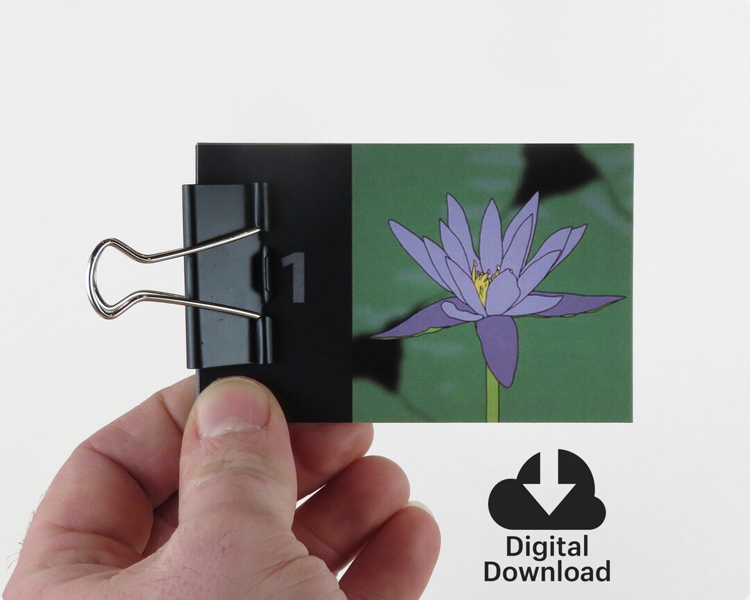 FLOWER Flipbook, DIY Flip Book, Animation, Printable Party Favors ...