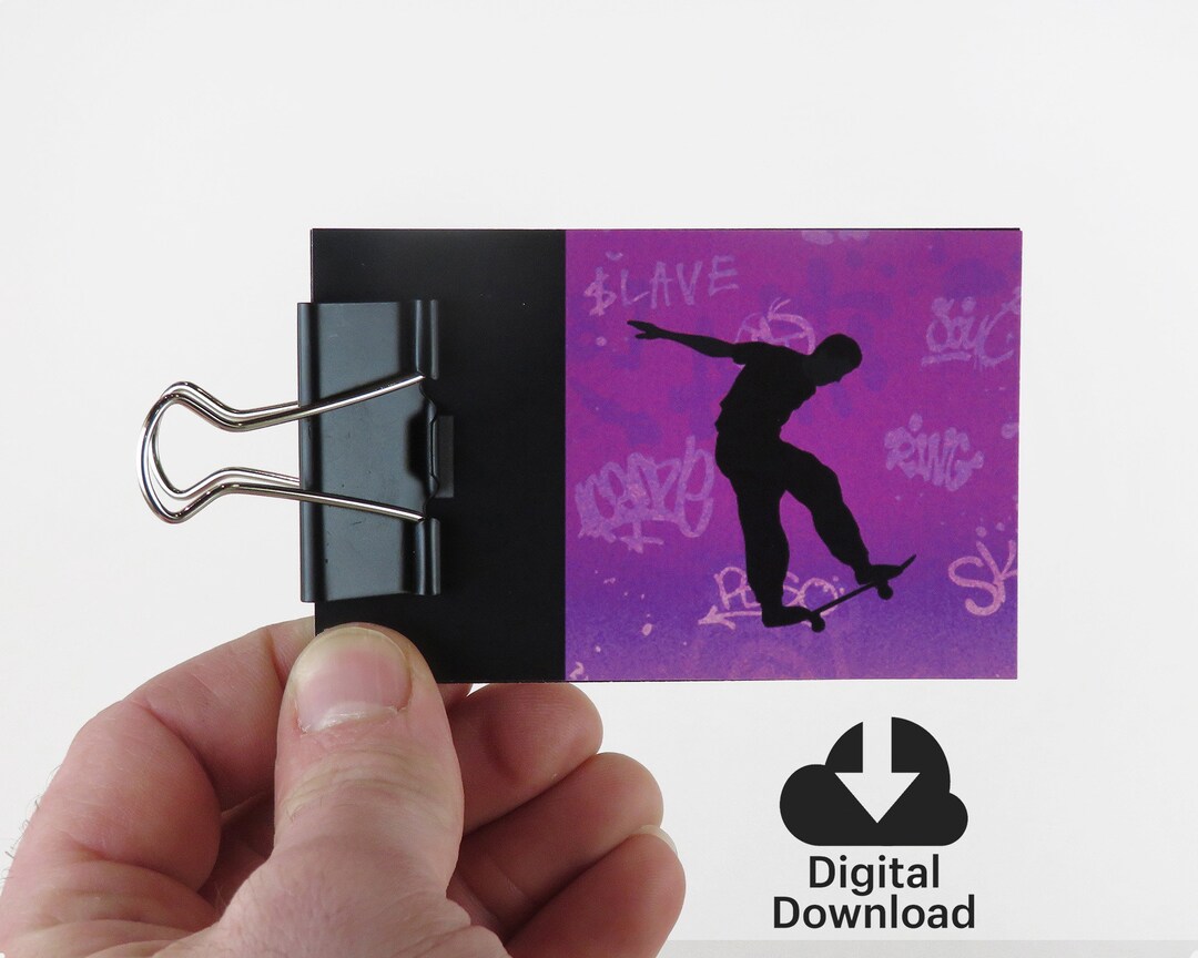SKATEBOARD Flipbook, DIY Flip Book, Animation, Printable Party Favors ...