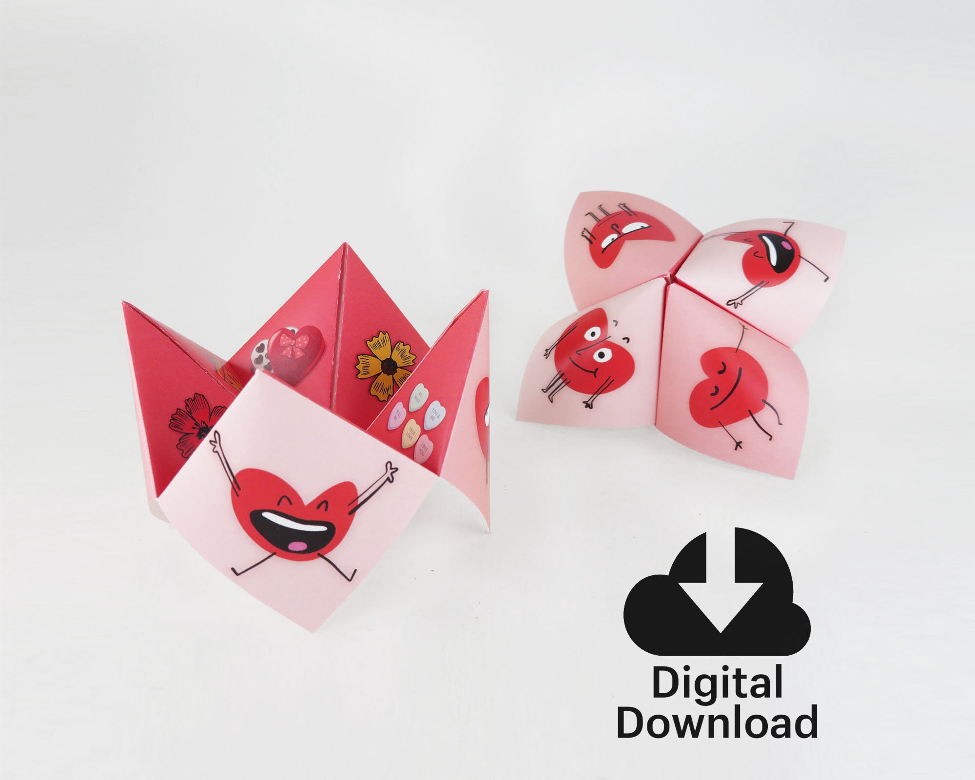 VALENTINES ORIGAMI, Cootie Catcher, Paper Fortune Teller, Origami Art ...