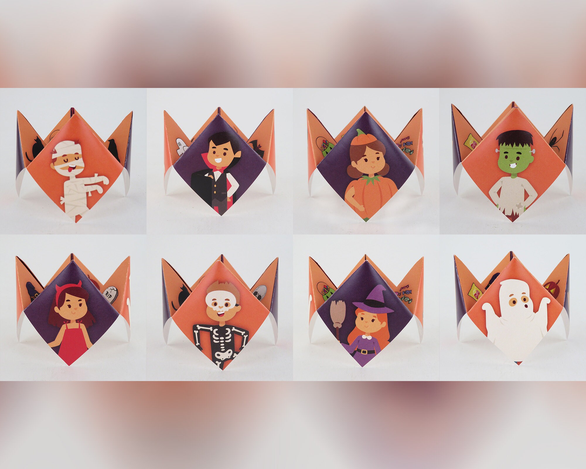 HALLOWEEN ORIGAMI Cootie Catcher Paper Fortune Teller - Etsy