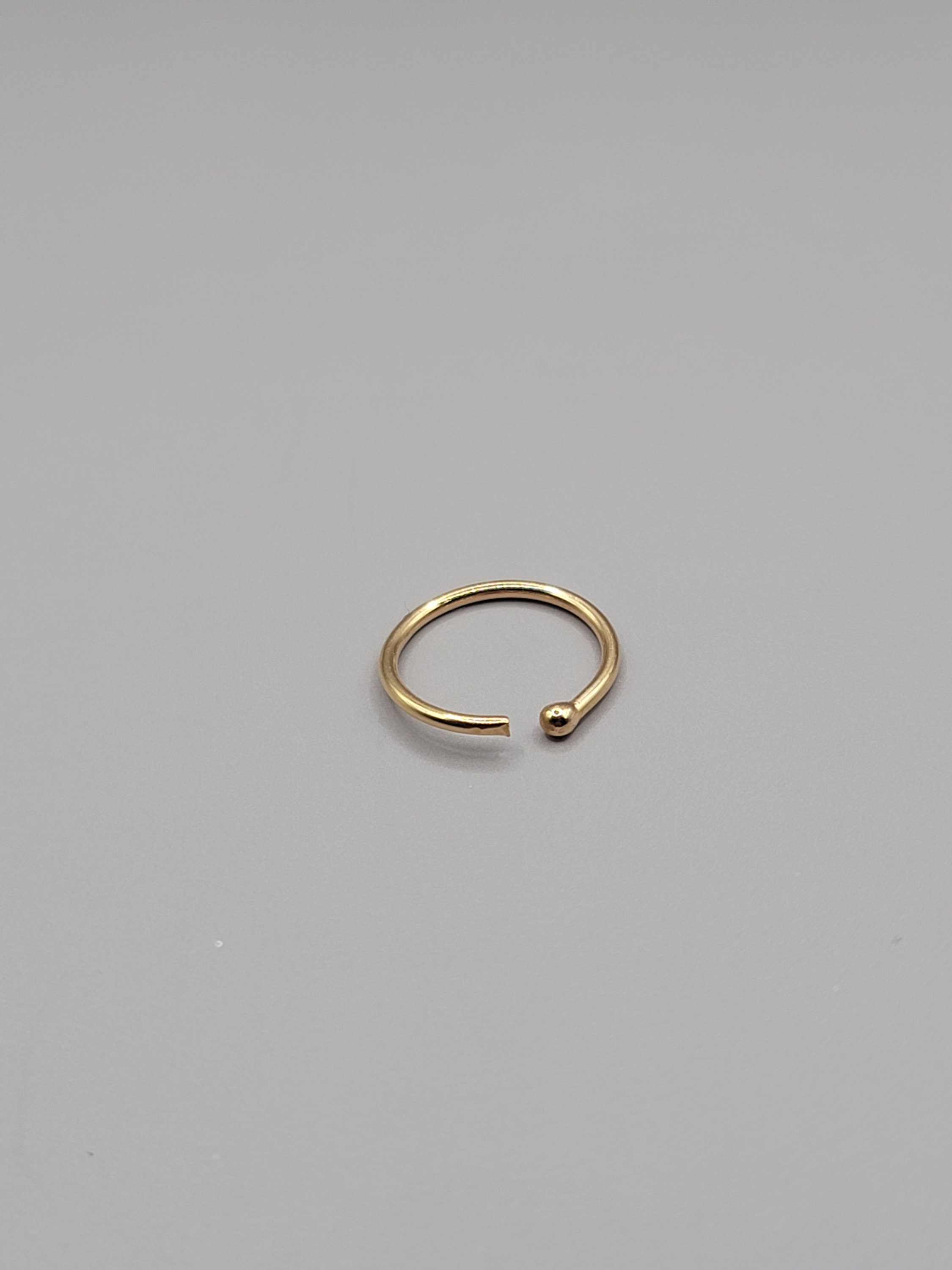 Real 22k Gold Nose Jewellery. Solid 22k Gold Hoops. Nose Ring With Ball ...