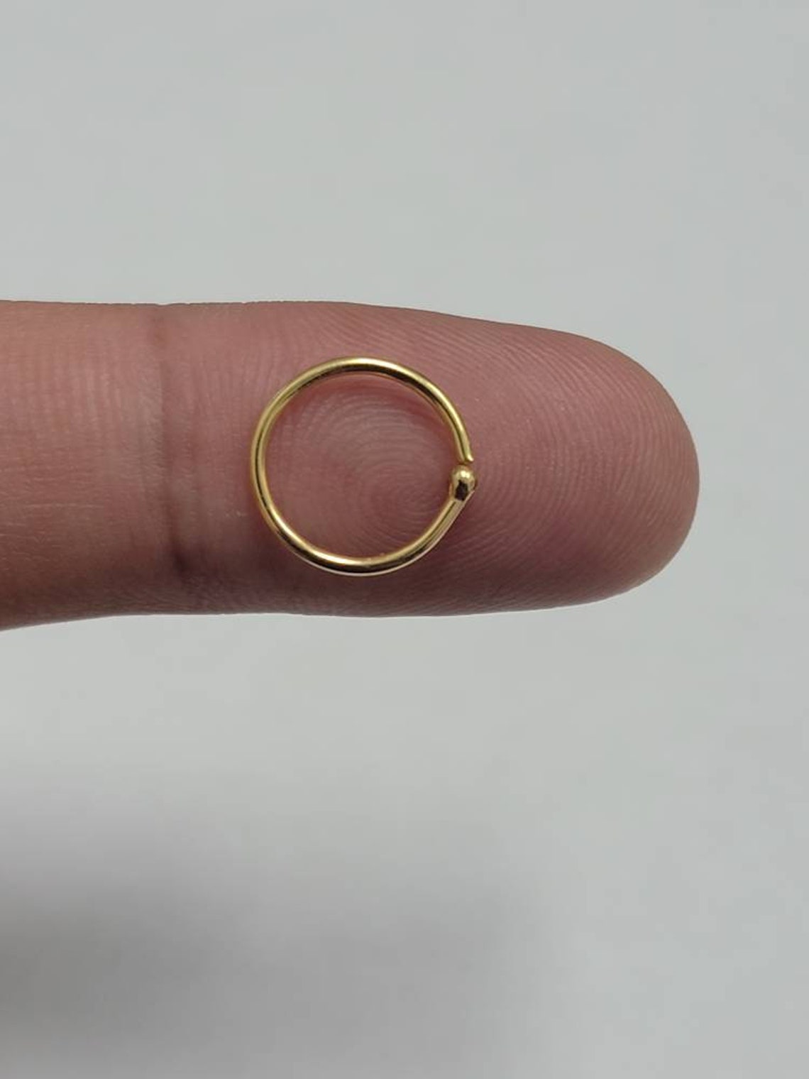 Real 22k Gold Nose Jewellery. Solid 22k Gold Hoops. Nose Ring With Ball ...