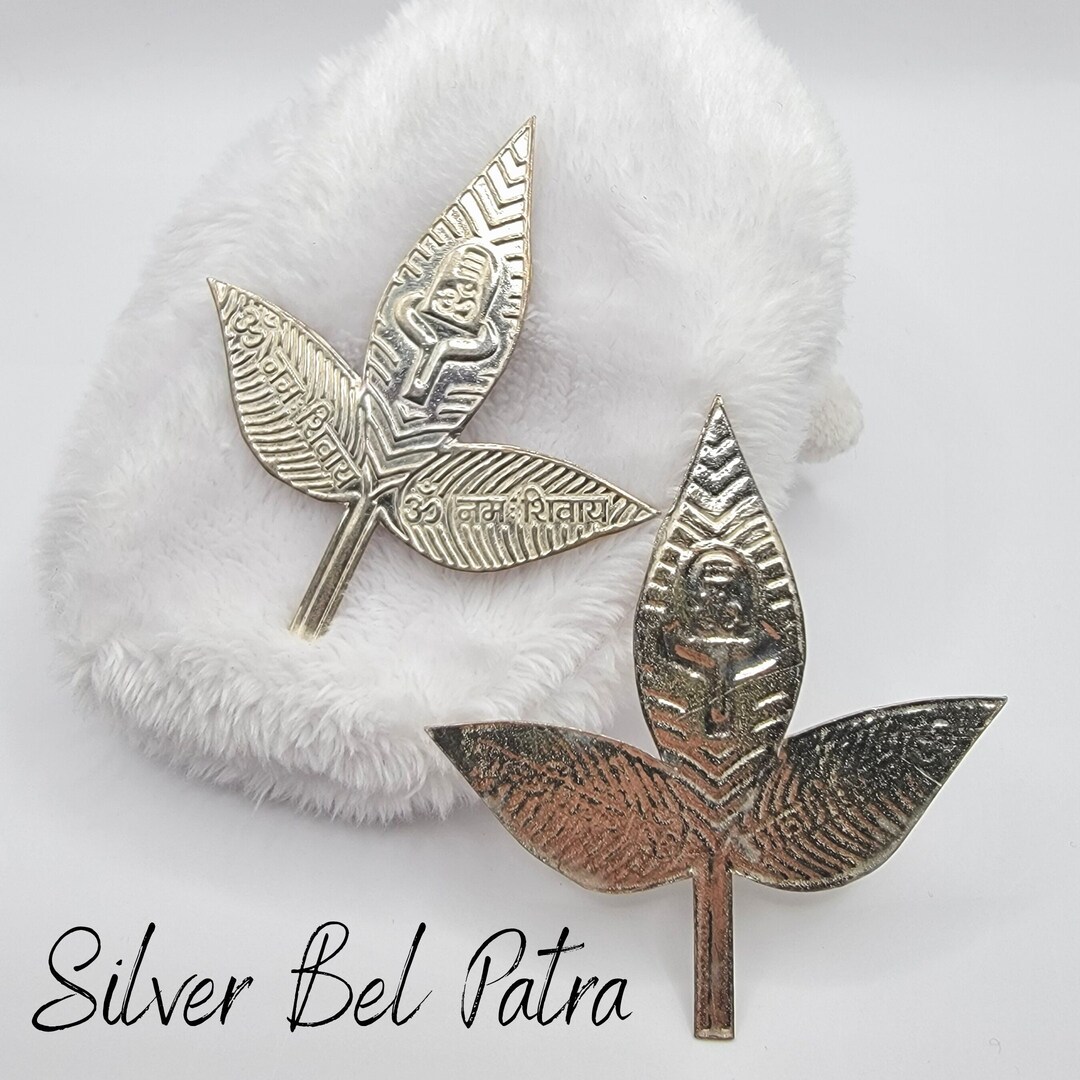 Lord Shiva Bel Patra Handmade of Solid Silver Bel Patra Astrology Hindu ...
