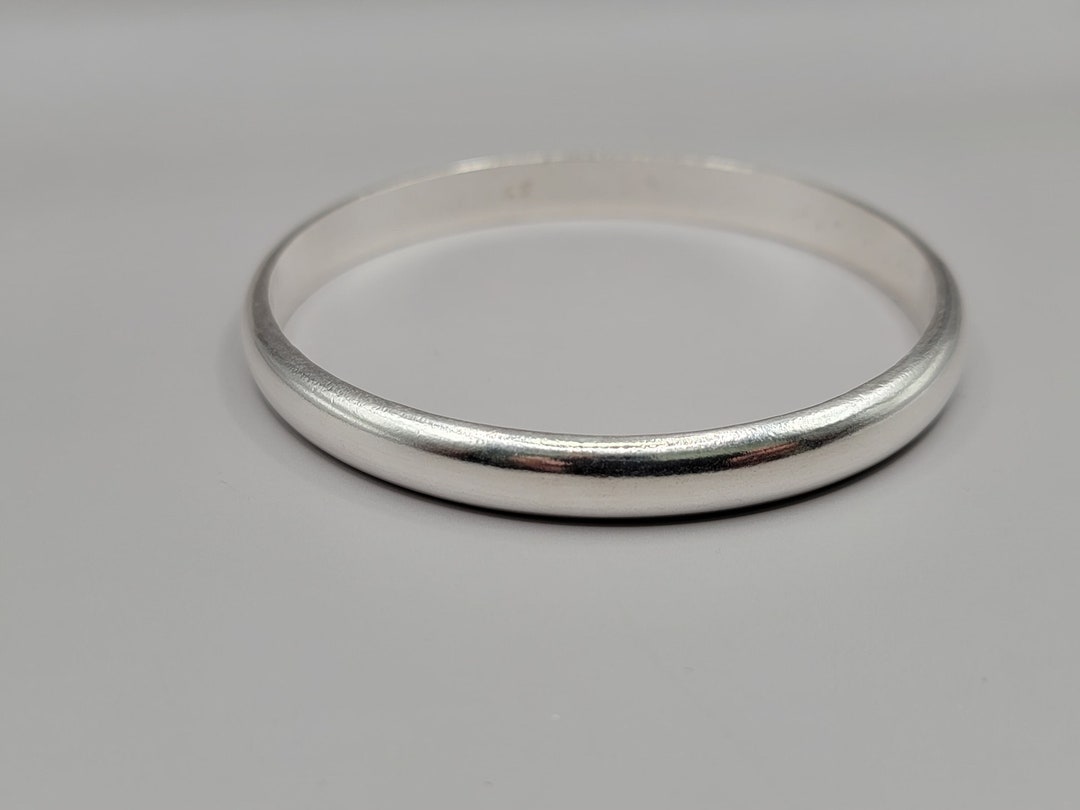 Solid 999 Sterling Silver Half Round Kada Punjabi Sikhi Kada Silver Bangle Kada Pure Silver All ...