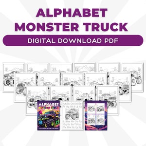 ABC Monster Truck Coloring Book for Kids - Fun Alphabet Pages ...