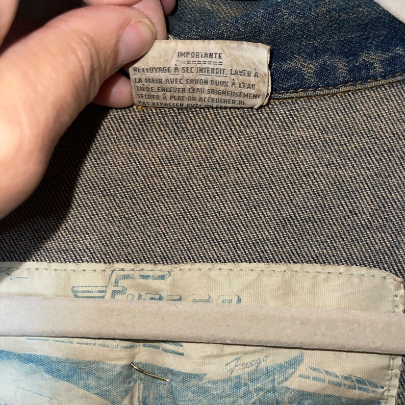 Vintage Freego Womens Denim Jacket Blue Size Medium Embellished Button ...